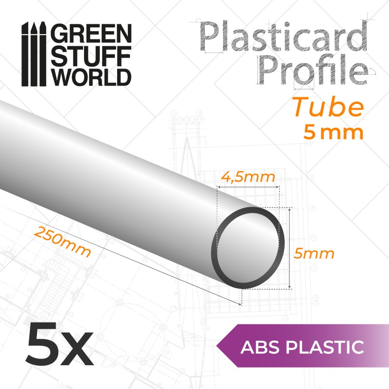 ABS Plasticard - Profile TUBE 5mm - HammerTime Cafe Webshop