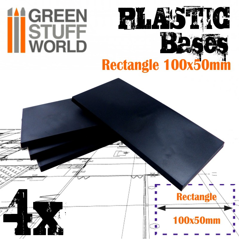 Plastic Bases - Rectangle 100x50mm - HammerTime Cafe Webshop